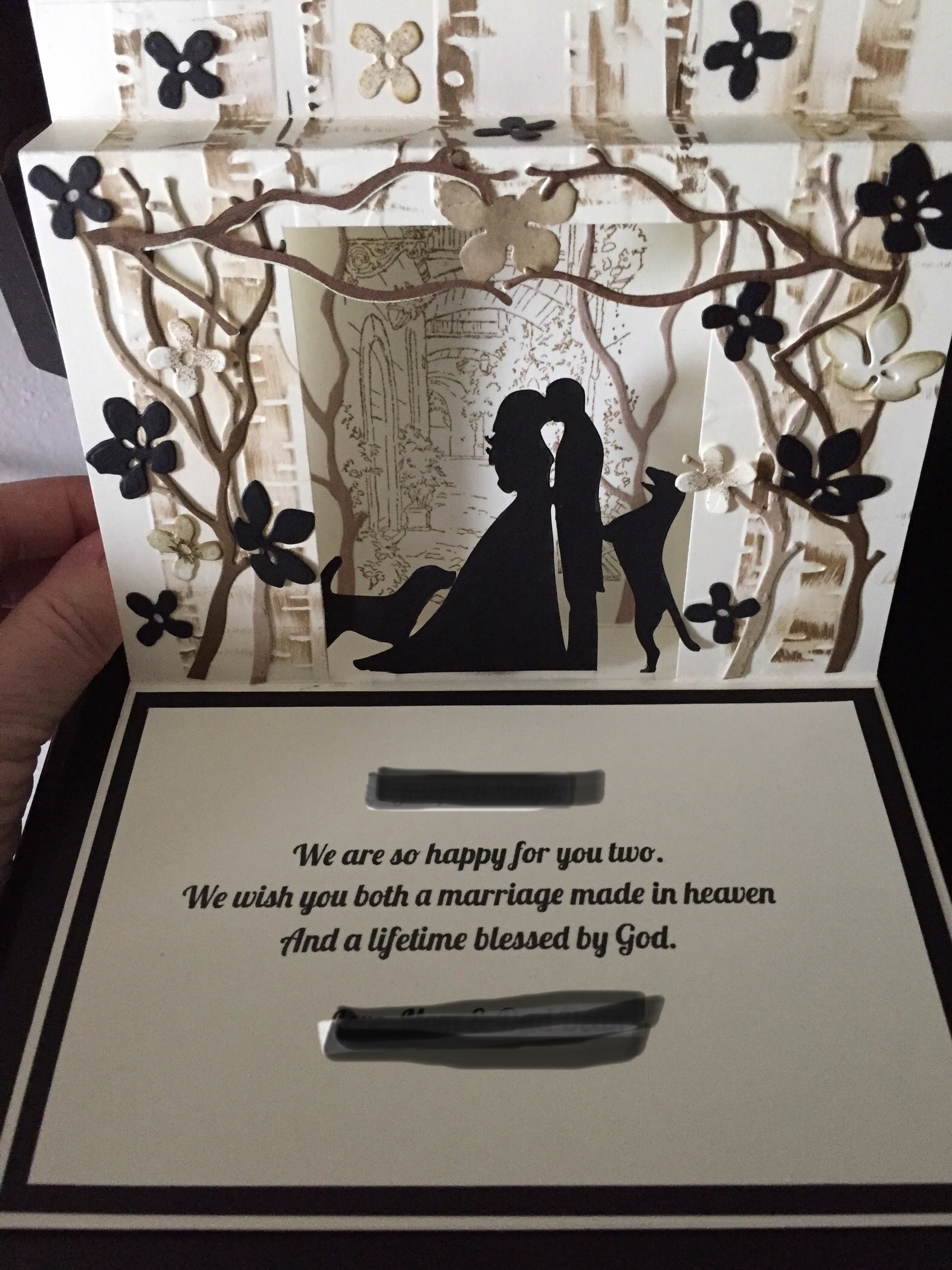 Diorama Wedding Card - Heart Sentiments