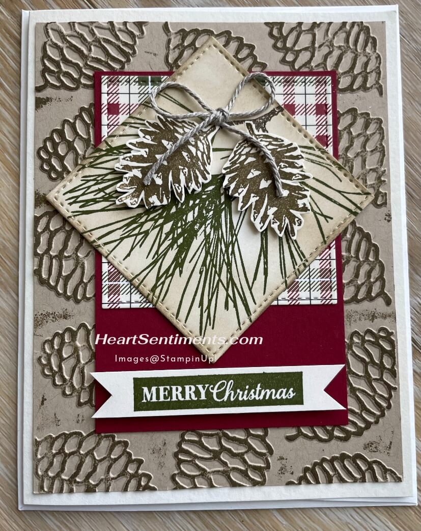 Rustic Christmas Card - Heart Sentiments